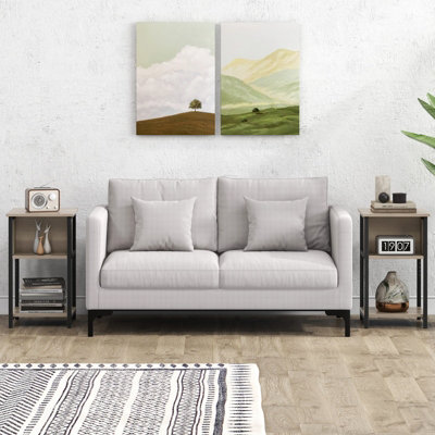 Costway Set of 2 Bedroom Nightstand 3-Tier End Table Narrow Sofa Side Table