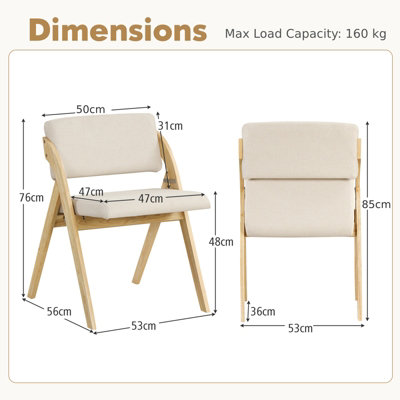 Costway Set of 2 Dining Chairs Folding Kitchen Chair Modern Side Chair