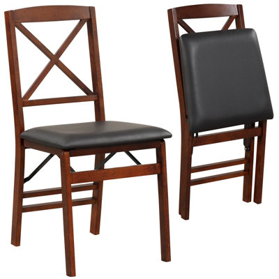 Costway Set of 2 Folding Chair Padded Kitchen Dining Seat Portable ...