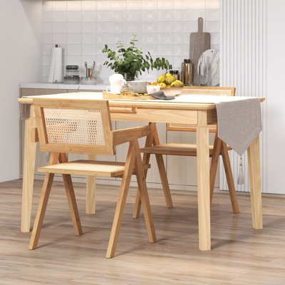 Costway Set of 2 Kitchen Dining Chair Set Modern Rattan Accent Chair ...