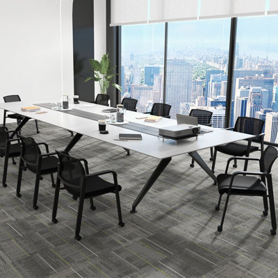 Costway Set of 2 Meeting Room Office Chairs Stackable Office Guest Mesh ...