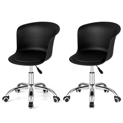 COSTWAY SET OF 2 OFFICE CHAIR HEIGHT ADJUSTABLE SWIVEL TASK CHAIR ...