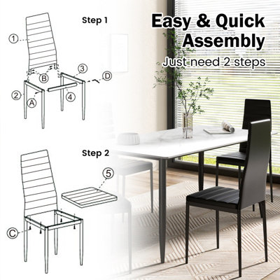 Costway Set of 6 Dining Chairs Padded Seat High Back Dining Side Chairs ...