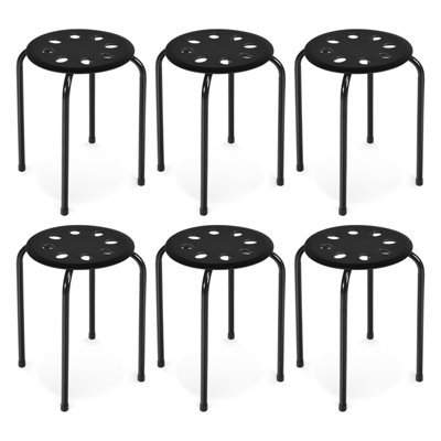 Costway Set of 6 Stackable Portable Stools Round Chairs Kitchen Dining ...