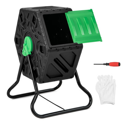 Costway Single Chamber Compost Tumbler 65 L Compact Tumbling Composter ...