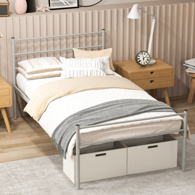 Platform bed frame no box spring store