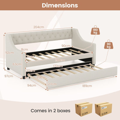 Size of daybed store