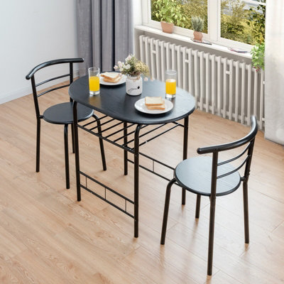 Costway Small Table and 2 Chairs 3PCS Bar Kitchen Dining Breakfast ...