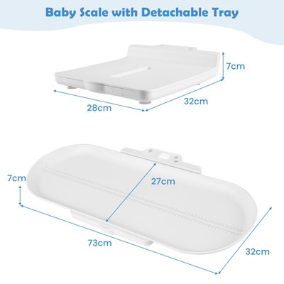 COSTWAY Smart Baby Scale Infant Scale w/ Detachable Tray for Body ...
