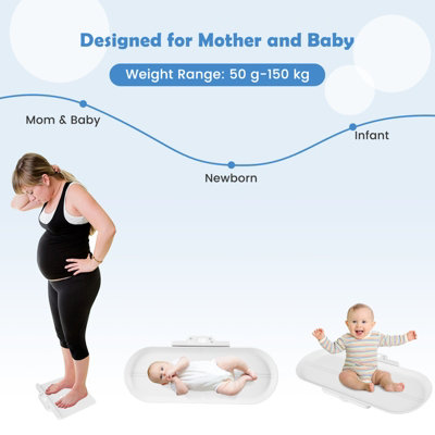 COSTWAY Smart Baby Scale Infant Scale w/ Detachable Tray for Body ...