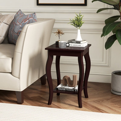 COSTWAY Square End Table with Elegant Curved Legs
