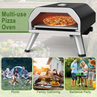 Costway Stainless Steel Pizza Maker Backyard 4kW Foldable Pizza Oven ...