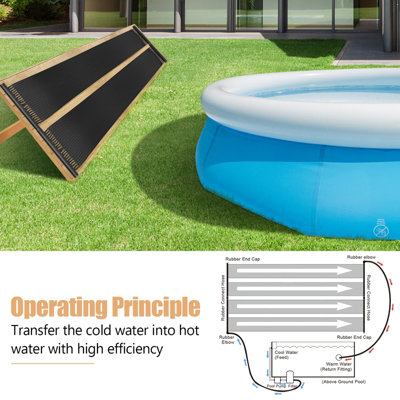 Costway Swimming Pool Heating System 300 x 75 cm Solar Collector Panels