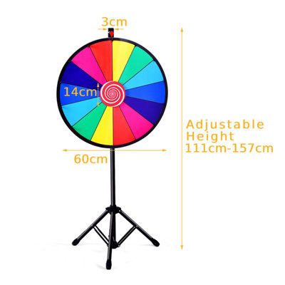 Costway Table Prize Wheel Carnival Desktop Spinning Wheel Raffle Game ...