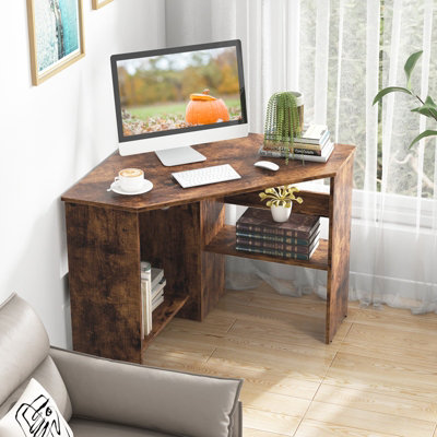 Costway Triangular Corner Desk Home Office Computer Desk Laptop Workstation