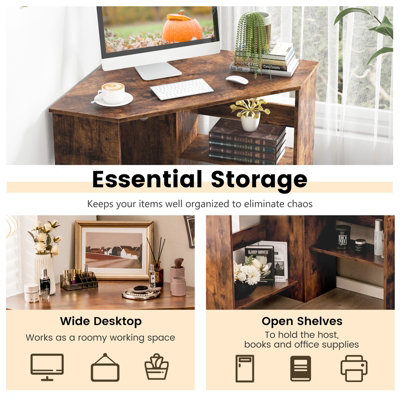 Costway Triangular Corner Desk Home Office Computer Desk Laptop Workstation