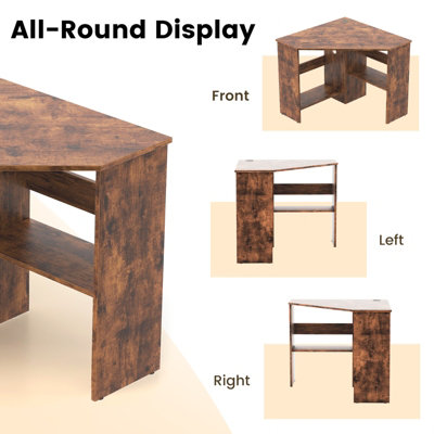 Costway Triangular Corner Desk Home Office Computer Desk Laptop Workstation