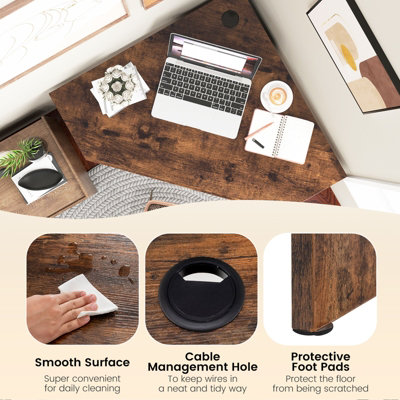 Costway Triangular Corner Desk Home Office Computer Desk Laptop Workstation