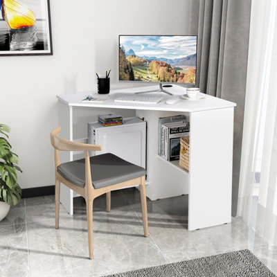 Costway Triangular Corner Desk Home Office Computer Desk Laptop Workstation