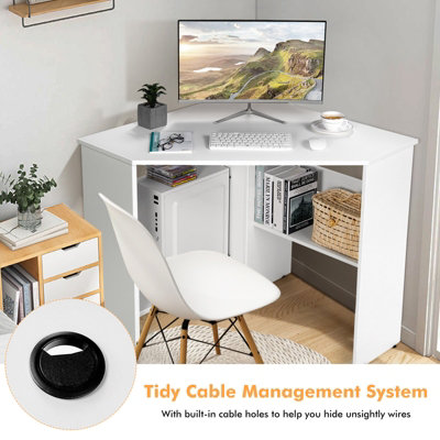 Costway Triangular Corner Desk Home Office Computer Desk Laptop Workstation