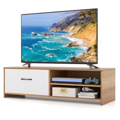 Led stand wooden store