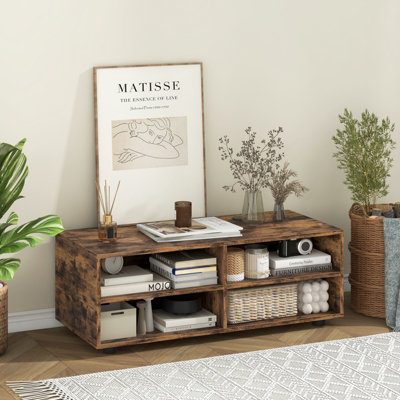 Costway TV Stand for TVs up to 40" Wooden Media Console Table ...