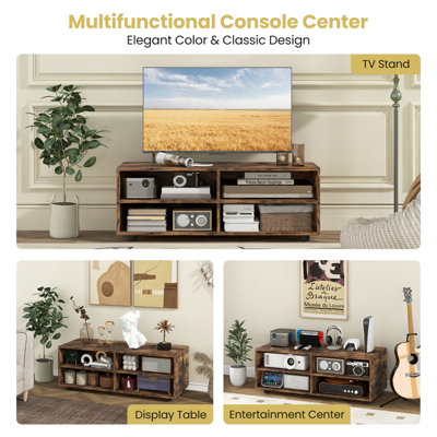 Costway TV Stand for TVs up to 40" Wooden Media Console Table ...