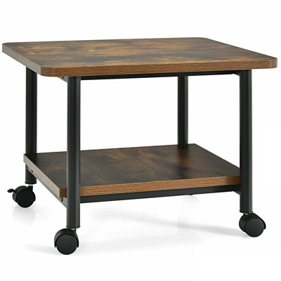 Costway Under Desk Printer Stand Storage Shelves with Casters