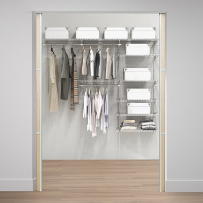 Costway Wall Mounted Closet System Metal Hanging Storage Organizer Rack ...