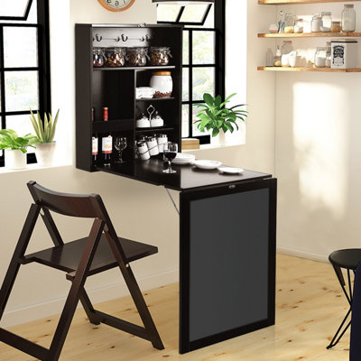 Costway Wall Mounted Computer Desk Folding Convertible Wall Table W ...