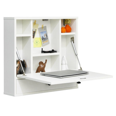 Costway Wall mounted Drop leaf Table Folding Floating Laptop Desk Workstation Space Save