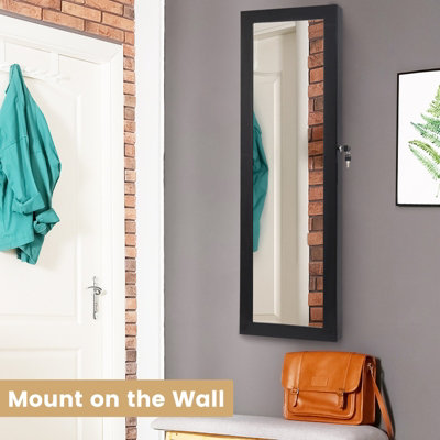 Full length wall mirror jewelry storage store