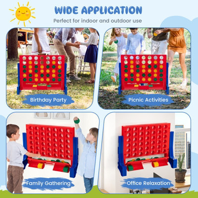 Costway Wall Mounted/Tabletop Giant 4-In-A Row Game Indoor Outdoor ...