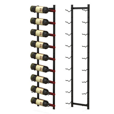 Costway Wall Mounted Wine Rack Hanging Metal Wine Display Rack for 9 ...