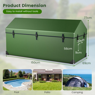 COSTWAY Waterproof Outdoor Storage Box 658L Outdoor Tarpaulin Deck Box ...
