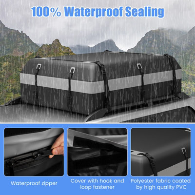 COSTWAY Waterproof Rooftop Cargo Carrier Bag 600L Car Topper Luggage ...
