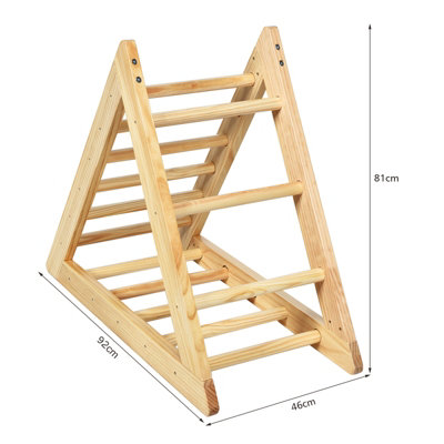 Costway Wooden Climbing Triangle Ladder Triangle Indoor Climber for ...