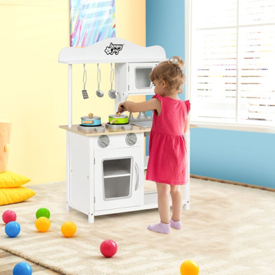 Costway Wooden Kids Play Kitchen Children Role Play Cooking Set Toy ...