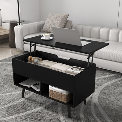 Costway Wooden Lift Top Coffee Table Flip Top Cocktail Center Table ...