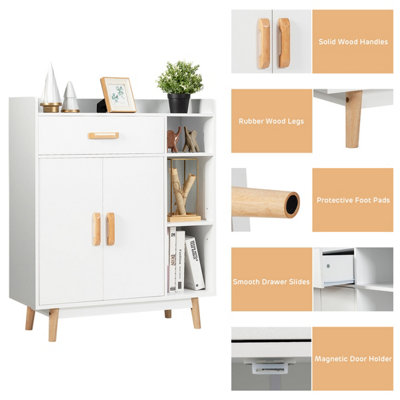 Costway Wooden Sideboard Cabinet Display Shelf Storage Unit Cupboard White