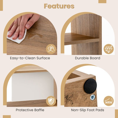 Costway Wooden Storage Bookcase 2-Piece Separable Bookshelf Home Office ...