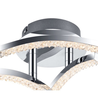 COSYLYTE Kenworth 3 Light Integrated LED Modern Wavy Ceiling Light - Chrome