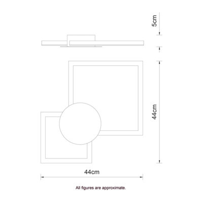 COSYLYTE Miles Bathroom Double Square Integrated LED Ceiling Light ...