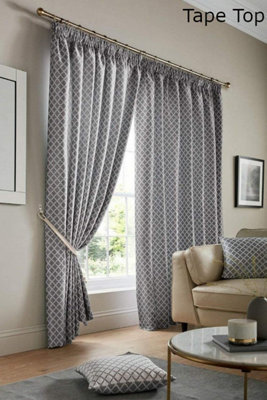 Cotswold Fully Lined Ready Made Pencil Pleat Taped Top Curtains | DIY ...
