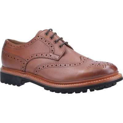 Cotswold Quenington brown men's leather upper Commando sole lace-up ...