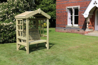 Cottage Arbour- Trellis Back & Sides - Sits 2, Wooden Garden Bench Seat ...