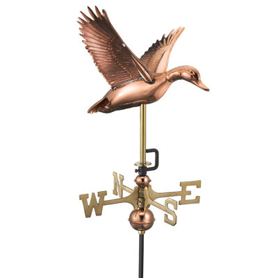 Cottage Duck in Flight Copper Weathervane - Quality Wind Vane - H60 x ...