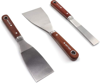Cottam Premium Wooden Handle Scale Tang Scraper Collection (Set of 3)