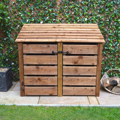 Cottesmore 4ft Log Store with Doors - L80 x W150 x H128 cm - Rustic Brown