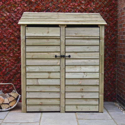 Cottesmore 6ft Log Store with Doors - L80 x W150 x H181 cm - Light Green